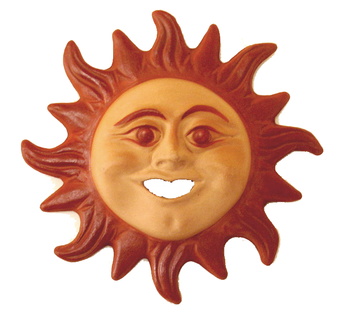 Terracotta Sun Face Wall Art - Wall Design Ideas